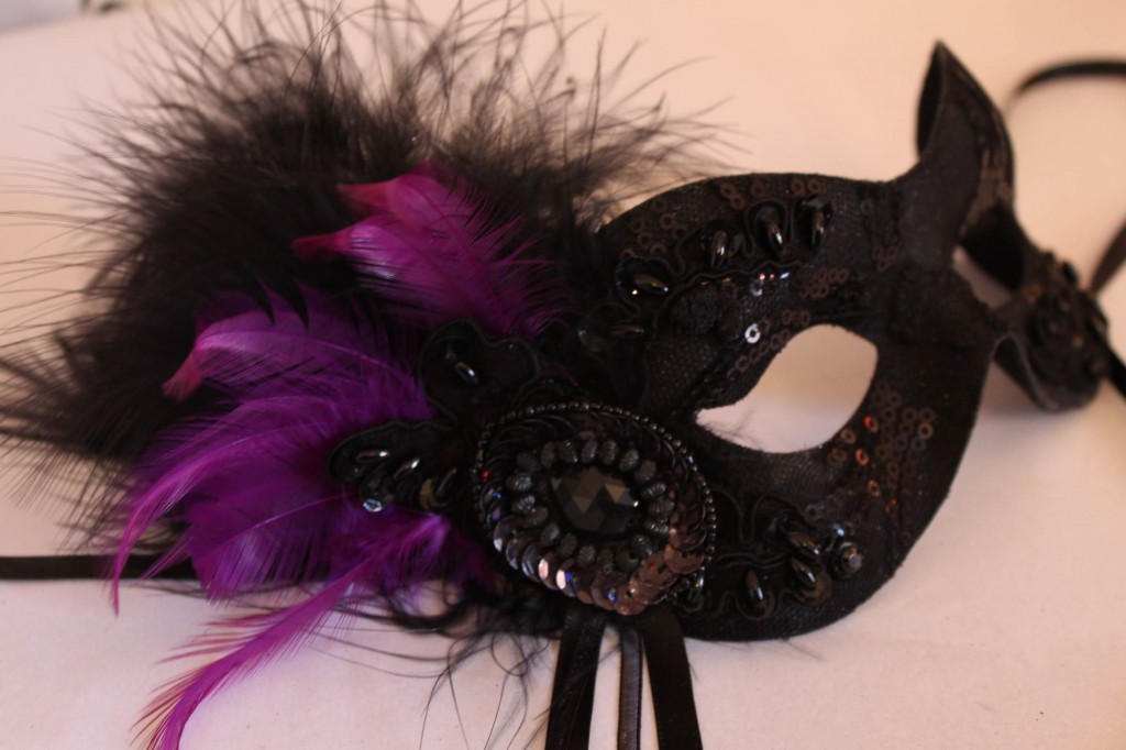 Black & Purple beaded masquerade mask - Masque Boutique Masquerade Masks