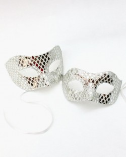 Couple's Unique Silver Mirrored Venetian Masquerade Masks