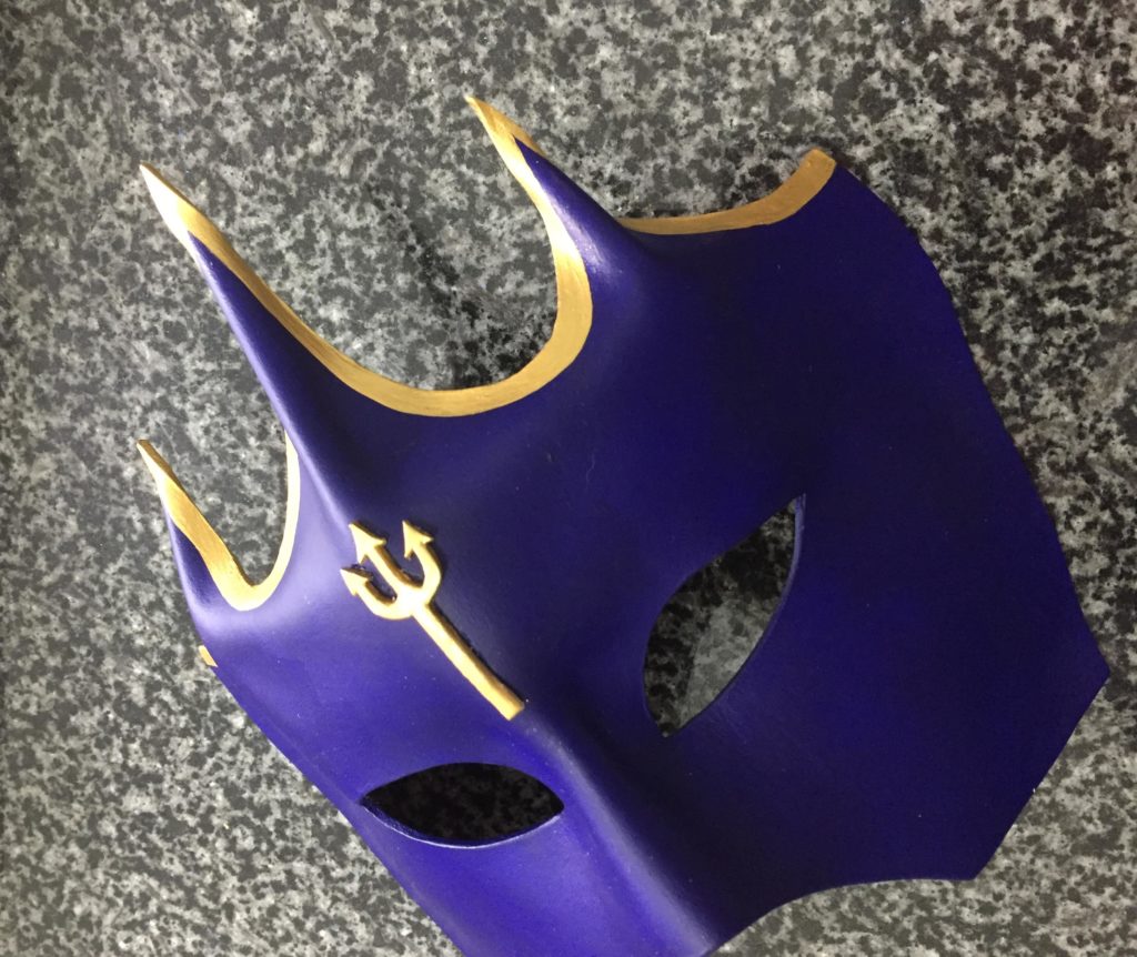 Poseiden-trident-blue-gold-mask - Masque Boutique Masquerade Masks