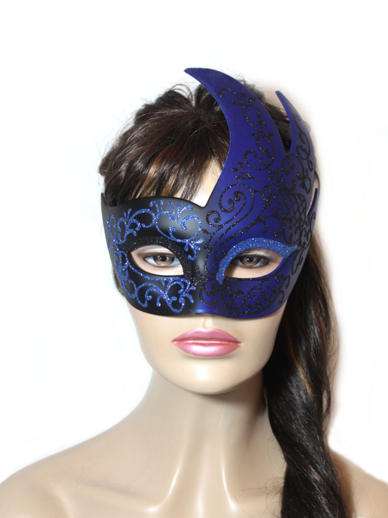 Regal Black Blue Swan - Masque Boutique Masquerade Masks
