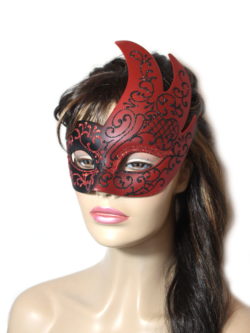 Regal Black Red Swan - Masque Boutique Masquerade Masks